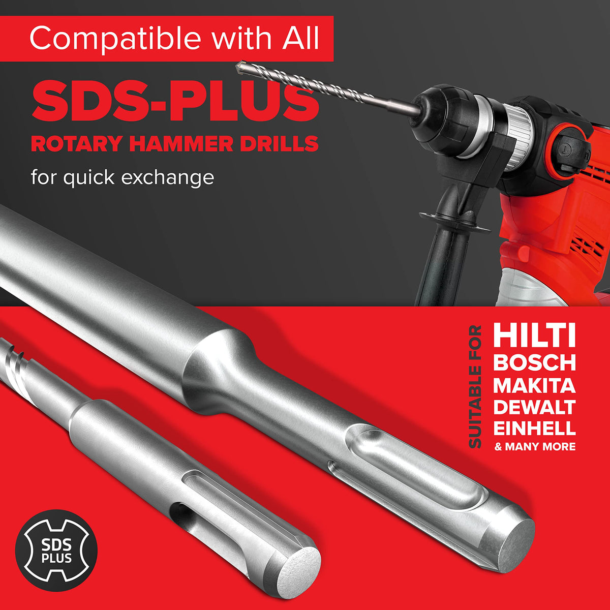KSP-TEC® | Carbide - Cross Tipped SDS-Plus Rotary Hammer Drill and Chi ...
